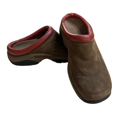 Merrell Primo Slide Dark Brown Leather Suede Clogs Mules Women's Size 8 ...