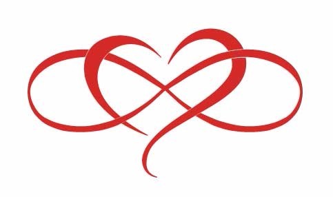Infinity heart love cute sticker vinyl decal, car window, doors, bumper ...
