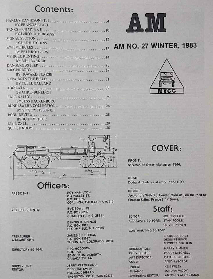 1983 #23 WINTER ARMY MOTORS MILITARY MAGAZINE SHERMAN TANK 1944 JEEP ...