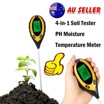 4-in-1 Soil PH Tester Temperature Sunlight Intensity PH Tester Moisture ...