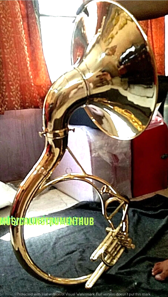 SOUSAPHONE 22" BELL SIZE OF PURE BRASS IN BRASS POLISH+ MOUTHPC +CASE ...
