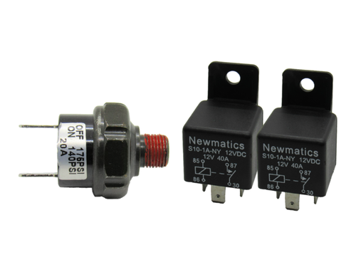 140-175 PSI Pressure Switch 1/8" NPT W/ 2-40 AMP Relays 12V Air ...