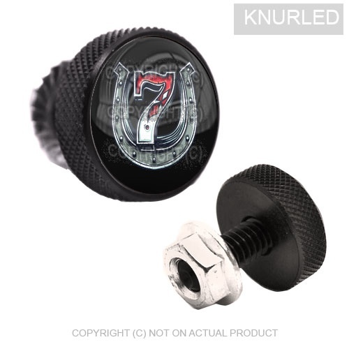 2 Black KNURLED Billet License Plate TAG Frame Fastener Bolts - LUCKY ...