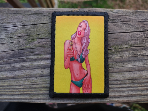 Blonde Girl Revolver Morale Patch Hook & Loop Army Gear Sexy Custom Tactical 2A | eBay
