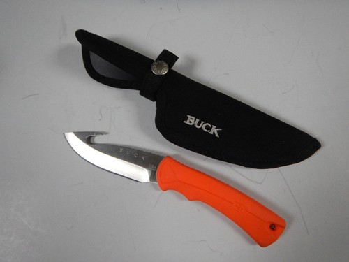 Buck USA 679 Large Bucklite Orange Fixed Blade Guthook Knife w lanyard ...