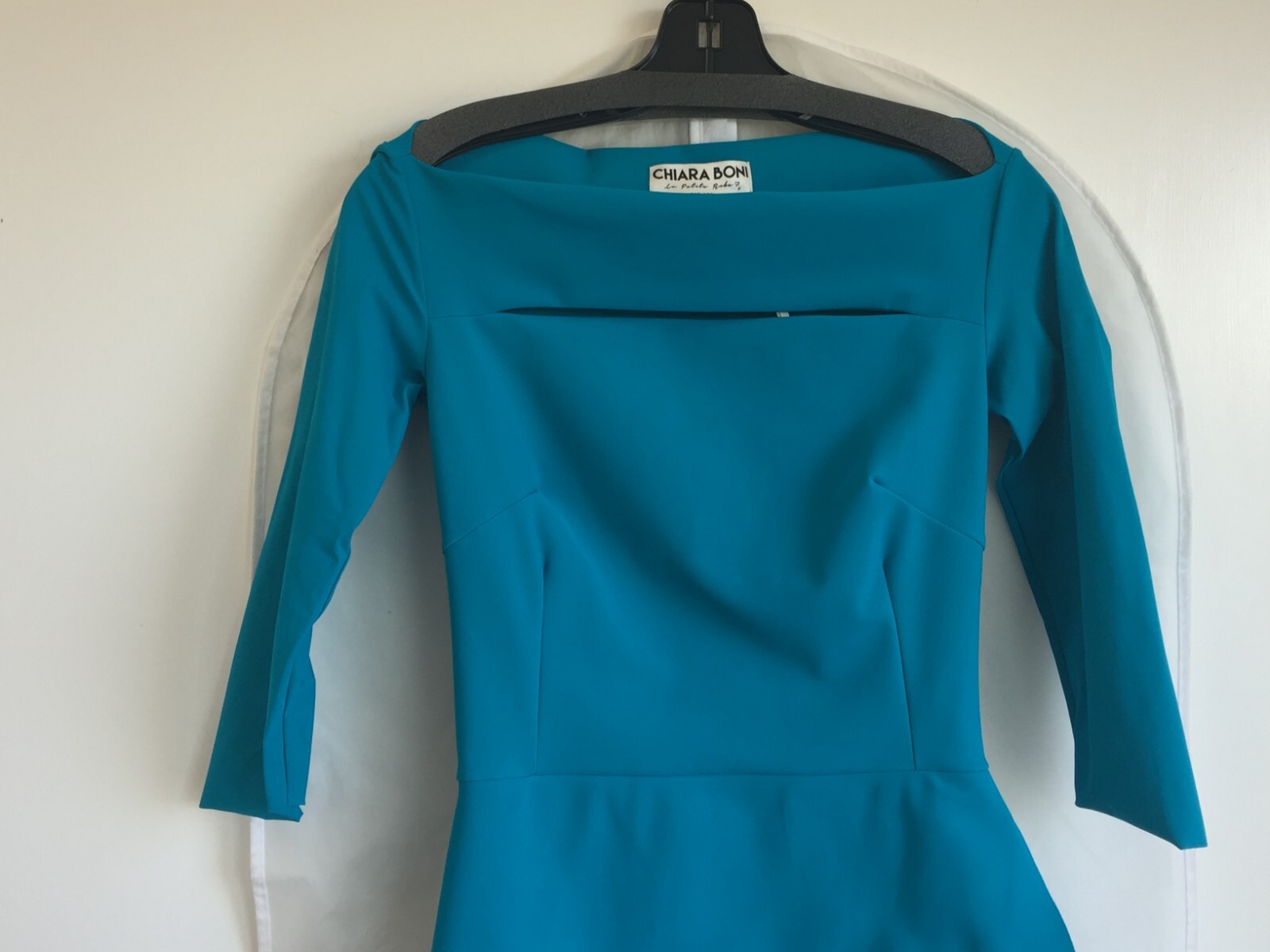 NWT Chiara Boni Kate Off-The-Shoulder Cut-Out Dress 6 U.S. Tourmaline ...