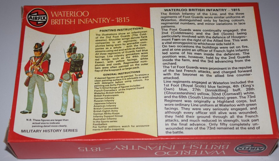 Airfix Toy Soldiers Boxed waterloo british infantry 1/32 Scale complete ...