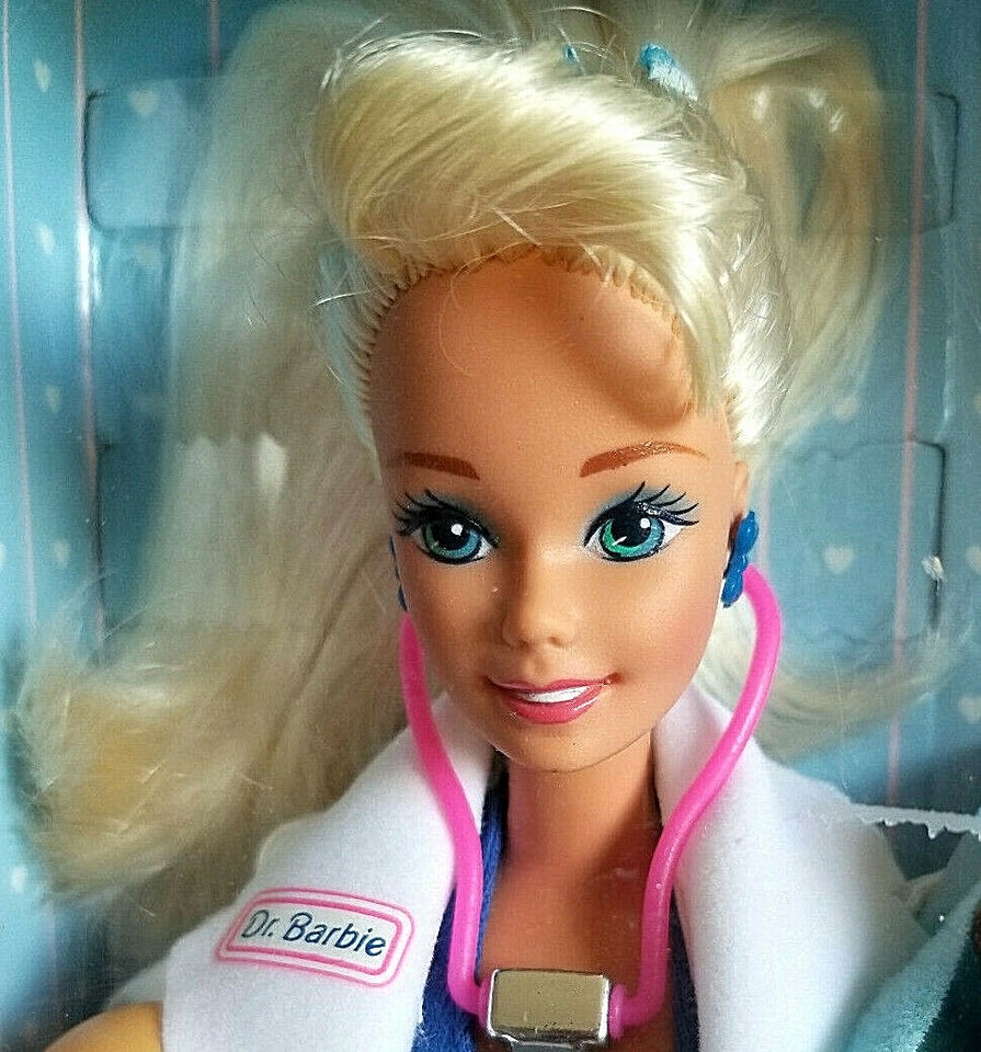 * 1995 DOCTOR BARBIE W/ 3 BABIES (Caucasian, African American ...