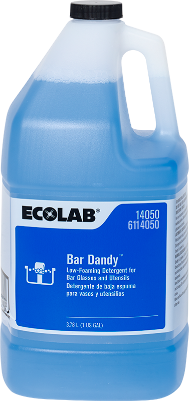 Ecolab Bar Dandy Dish Detergent for Bar Glasses and Utensils - 1 Gallon ...