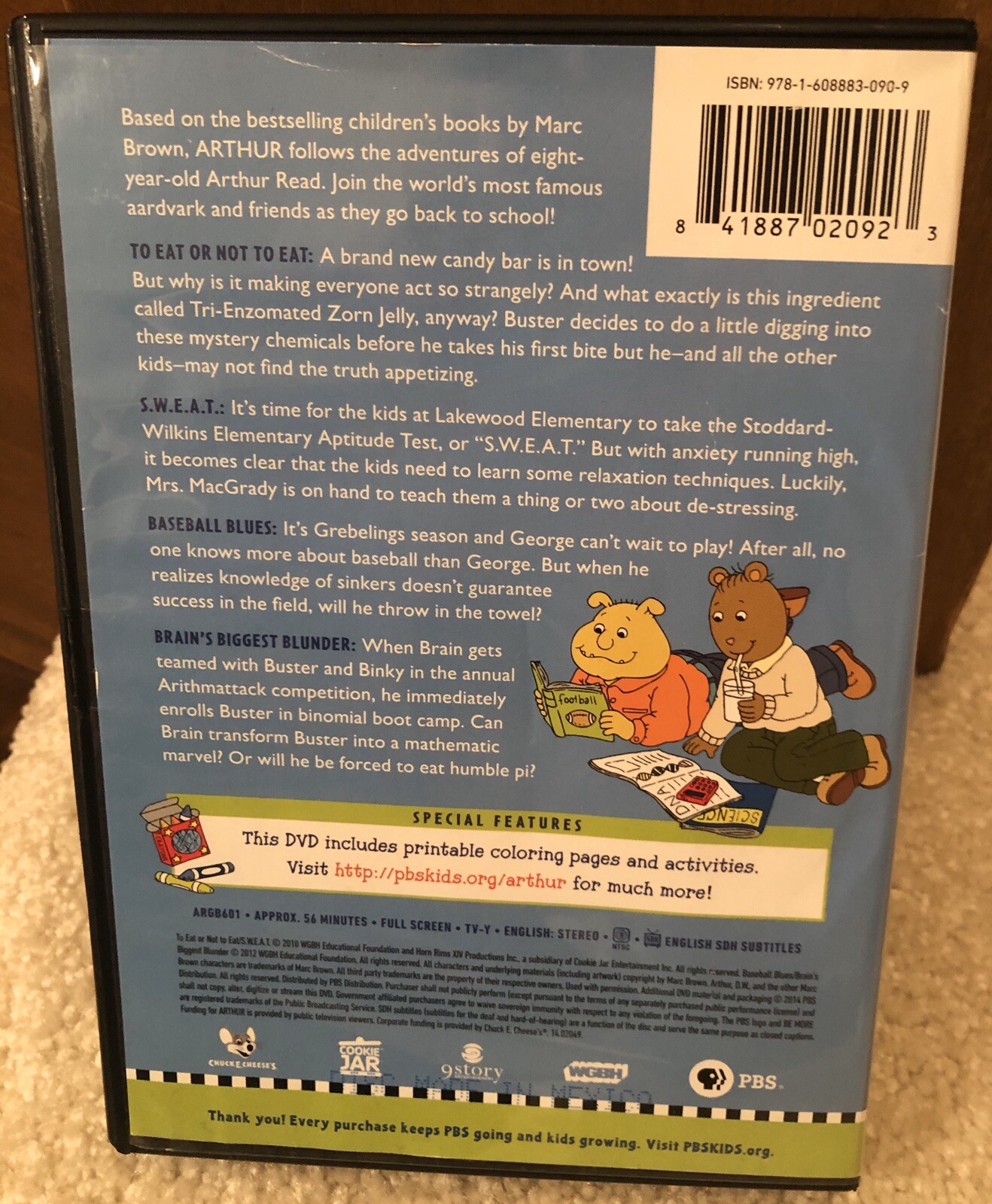 PBS Kids Arthur Goes Back To School DVD Buster, Brain, Binky Cartoon TV ...