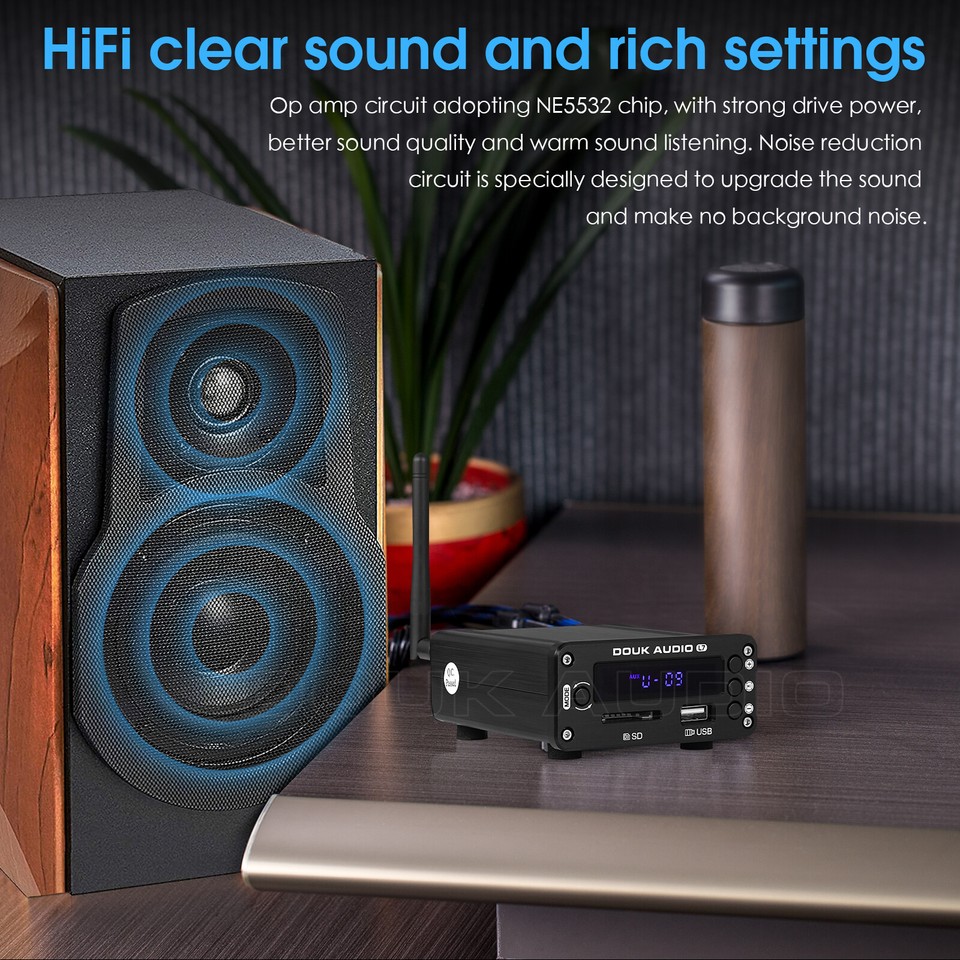 Bluetooth Audio Receiver USB DAC, Stereo Preamp Headphone Amp with SD ...