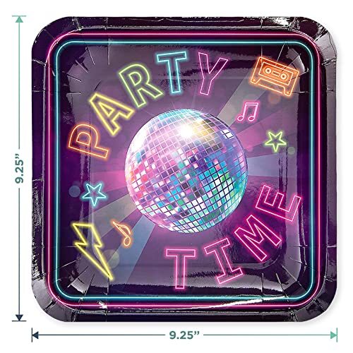 Retro Vibes 70'sParty Disco & Roller Skate Party Paper Dinner Plates ...