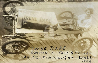 Daredevil Irene Dare Driving Ford Special 1926 RPPC Photo Postcard COPY ...
