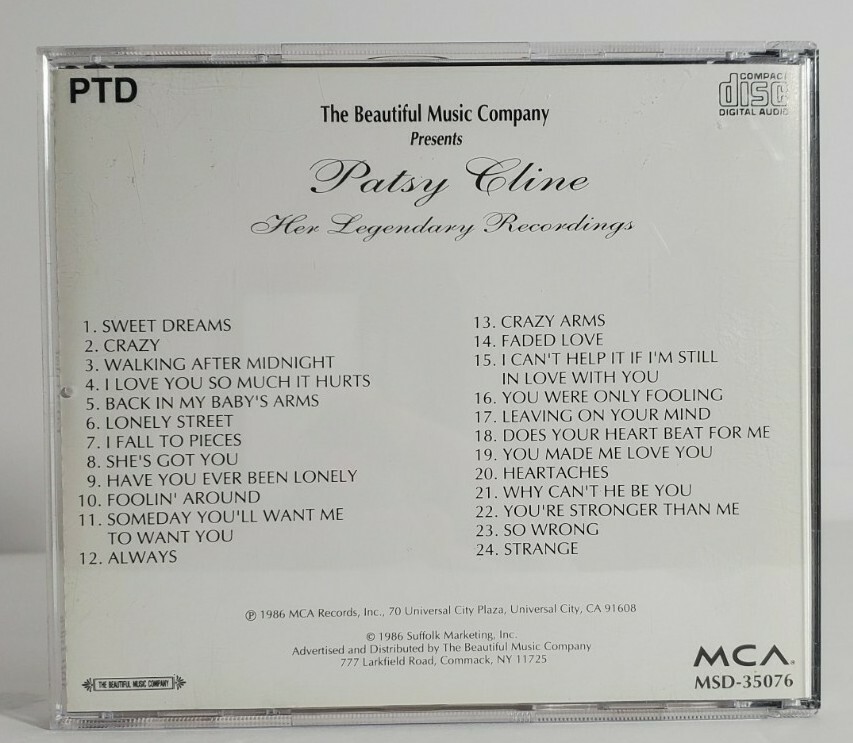 Patsy Cline - Her Legendary Recordings: Album No. 1 (CD) | eBay