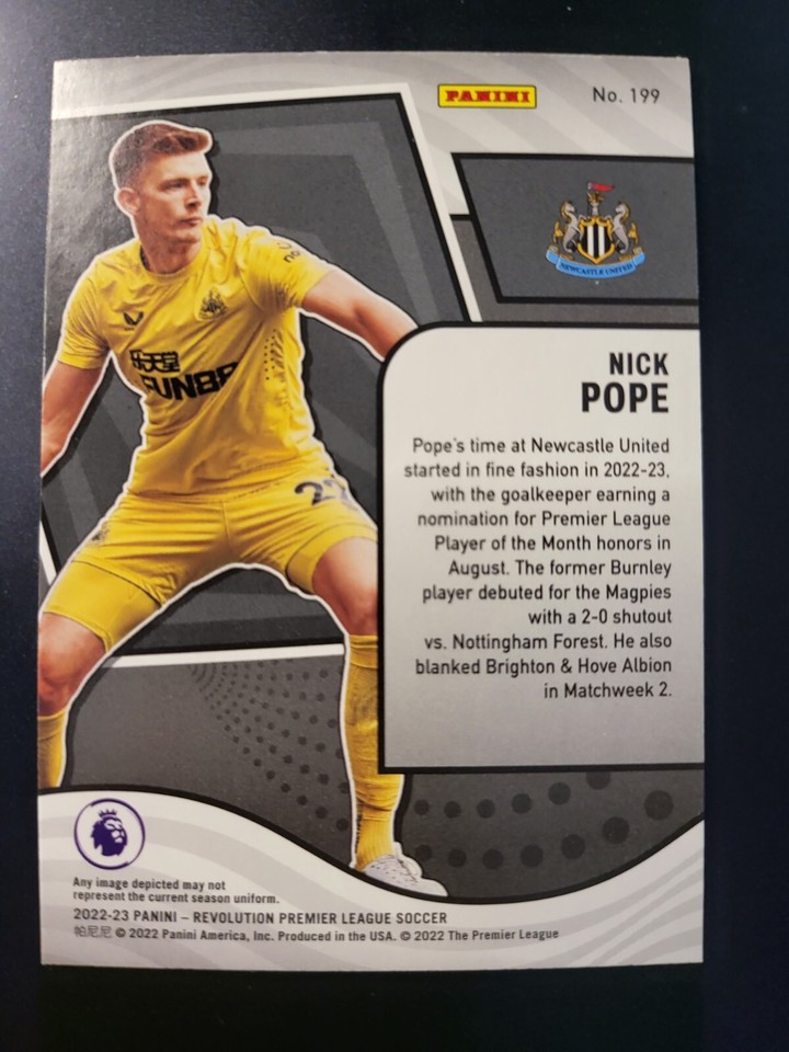 2022-23 Panini Revolution Soccer Asia Nick Pope Card #199 | eBay