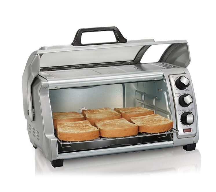 Hamilton Beach 6 Slice Easy Reach Toaster Oven with Roll-Top Door | eBay
