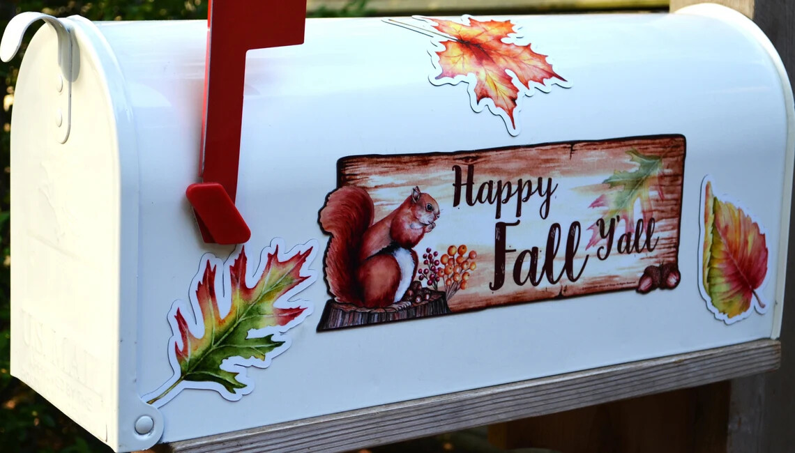 Mailbox Magnet (Partial Cover) Happy Fall Y'all Squirrel Set of 3 ...