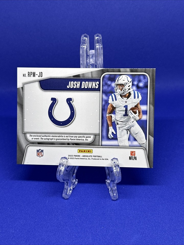 2023 Absolute Premiere #25 Josh Downs RC ROOKIE JERSEY BALL AUTO #/399 ...