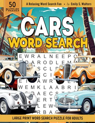 Cars Word Search: Large Print Cars Themed Word Find Puzzle Book For ...