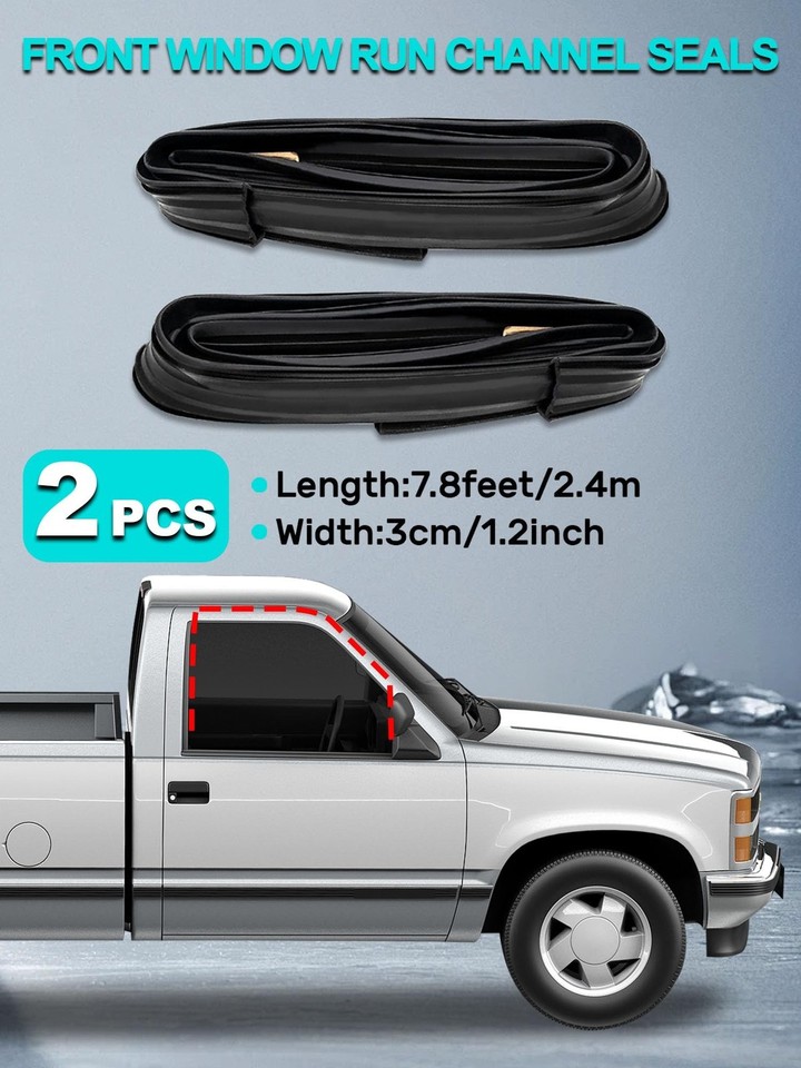 8PCS Door Seal Window Run Channel Sweep Felt Rubber Weatherstrip Kit ...