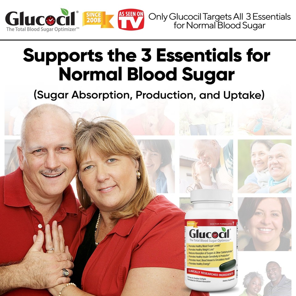 Glucocil Premium Blood Sugar Support Dietary Supplement Softgels, 60 ...