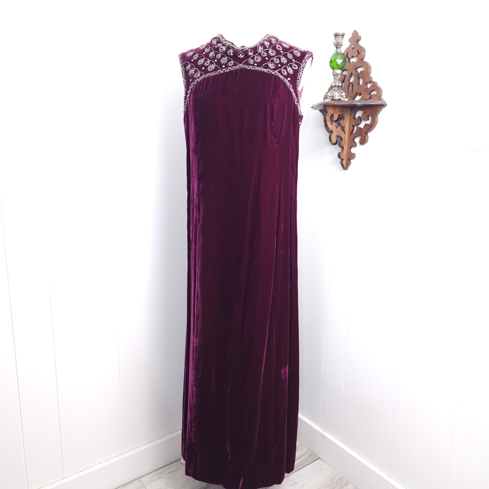 VTG 60s Velvet Goddess Bombshell Party Column Maxi Ho… - Gem