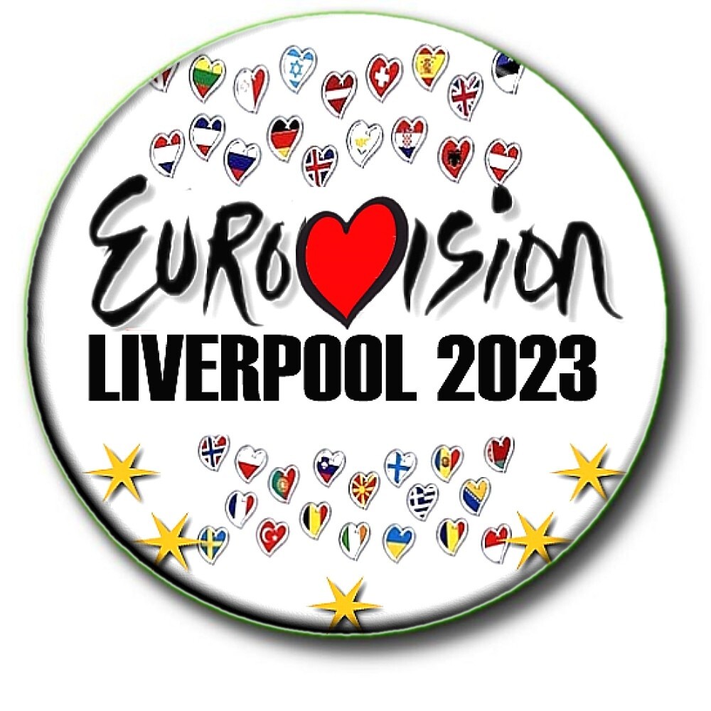 LIVERPOOL 2023 EUROVISION SONG CONTEST PARTY BADGE....LARGE 55MM ...