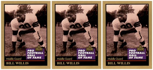 (3) 1991 ENOR Pro Football HOF #151 Bill Willis Cleveland Browns Card ...