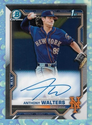 ANTHONY WALTERS 2021 TOPPS BOWMAN CHROME 1ST AUTOGRAPH AUTO #'D CPA-AW ...