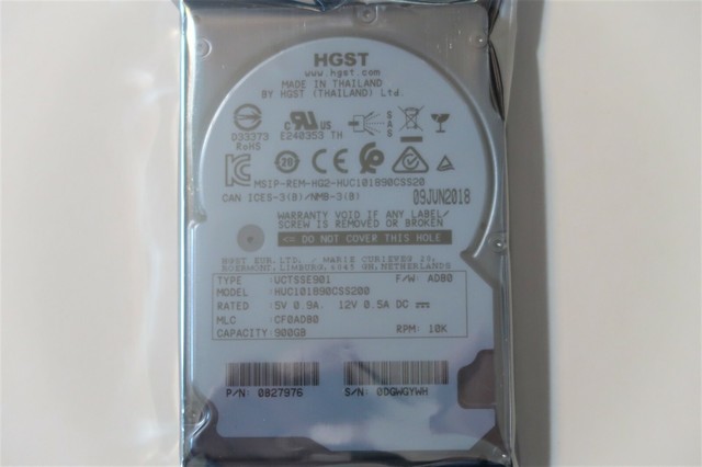 Hitachi HUC101890CSS200 PN 0B27976 MLC CF0AA01 FW AA01 900gb SAS 2.5 ...