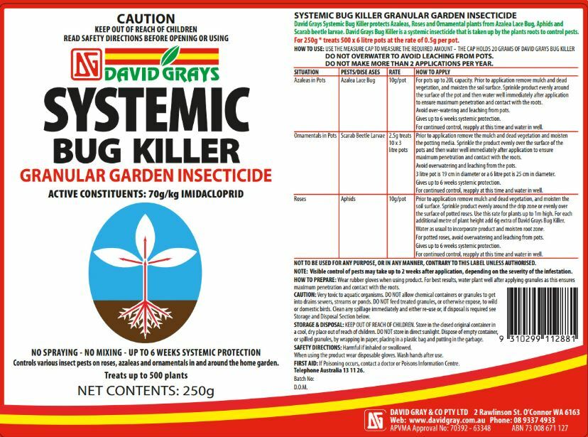 Systemic Bug Killer 250g David Gray Shaker Pack Granules 6 Wk ...