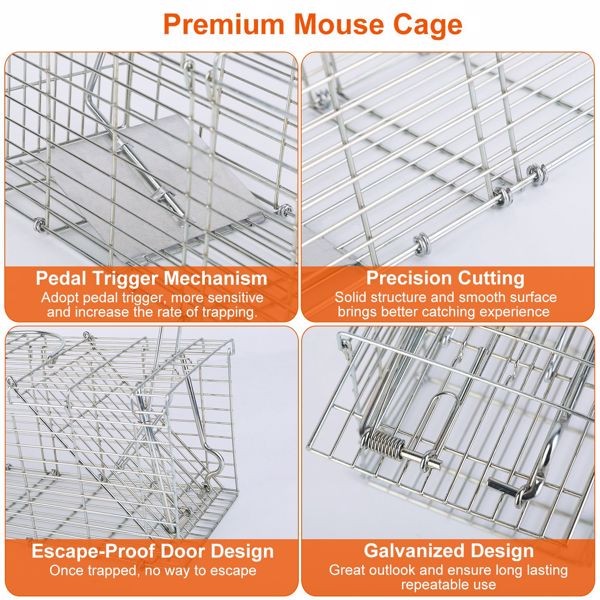 Foldable Rat Trap Cage Humane Live Rodent Trap Cage Galvanized Iron ...