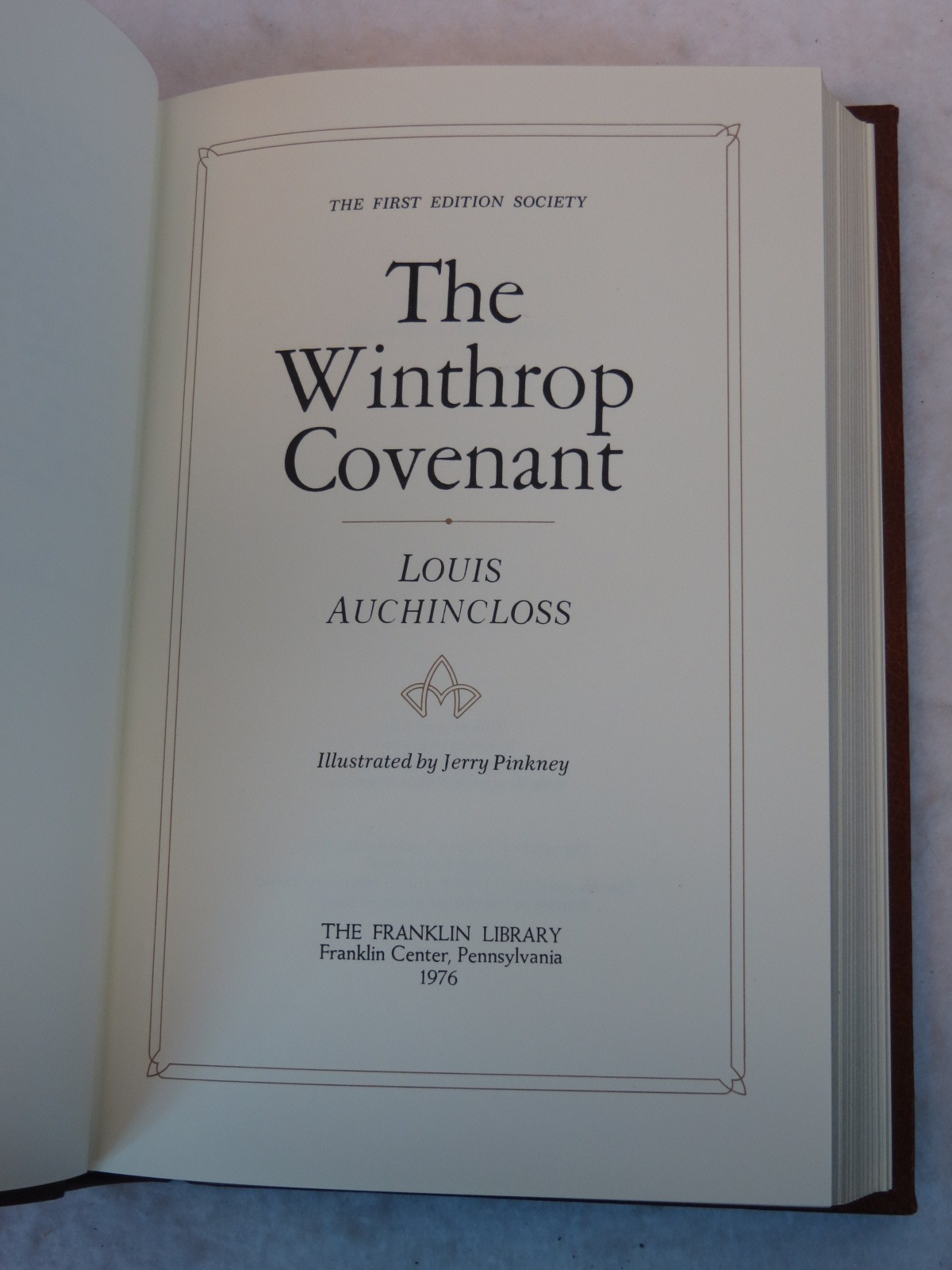 Louis Auchincloss THE WINTHROP COVENANT 1st Edition Franklin Library PA ...