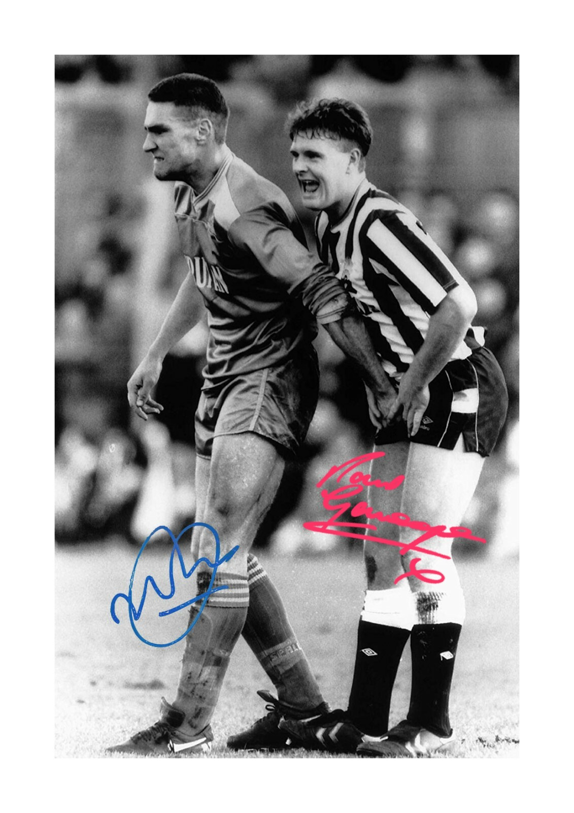 Vinnie Jones & Paul Gascoigne A4 reproduction signed poster choice of ...
