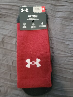 Under Armour☆UA Team Crew Socks☆Cushioned~Cardinal Red~NWT | eBay