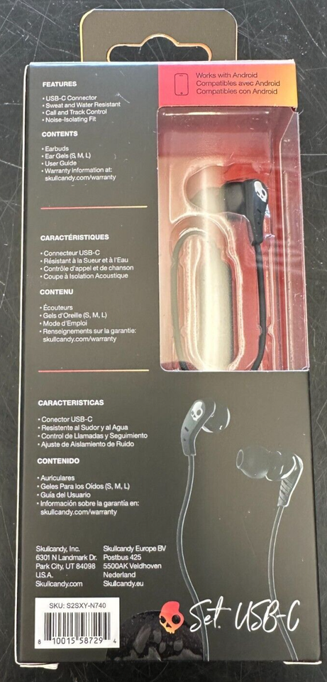 Skullcandy Set USB-C Wired In-Ear Headphones - True Black 810015587294 ...