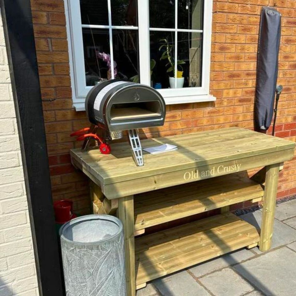 Indoor/Outdoor Wooden Workbench. Garden Work Table. BBQ/Pizza oven ...