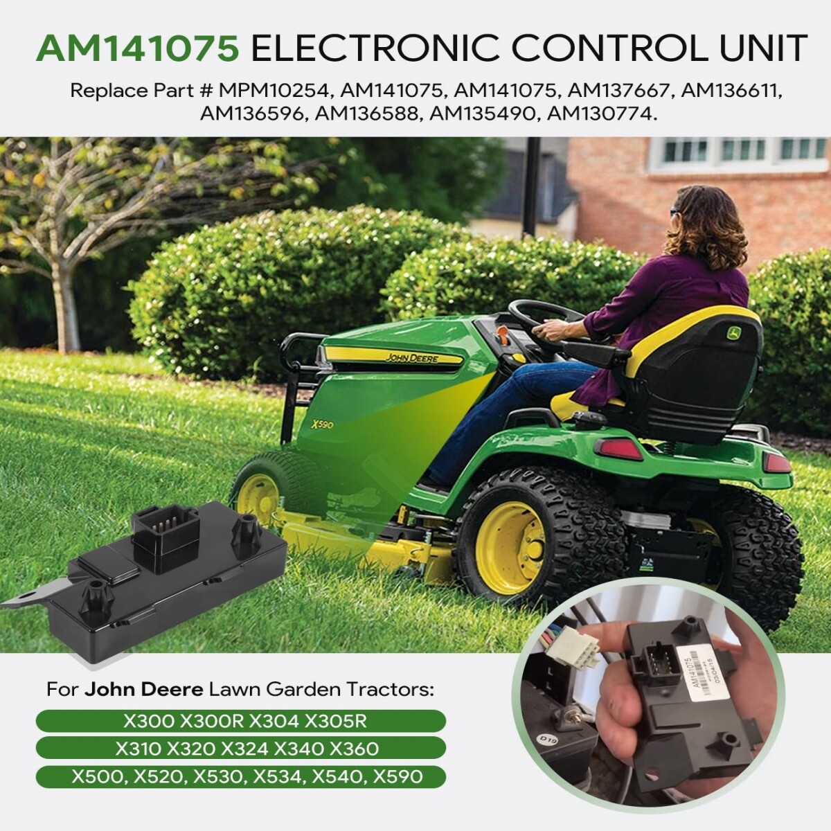 AM141075 Electronic Control Unit Module for John Deere Lawn Garden ...