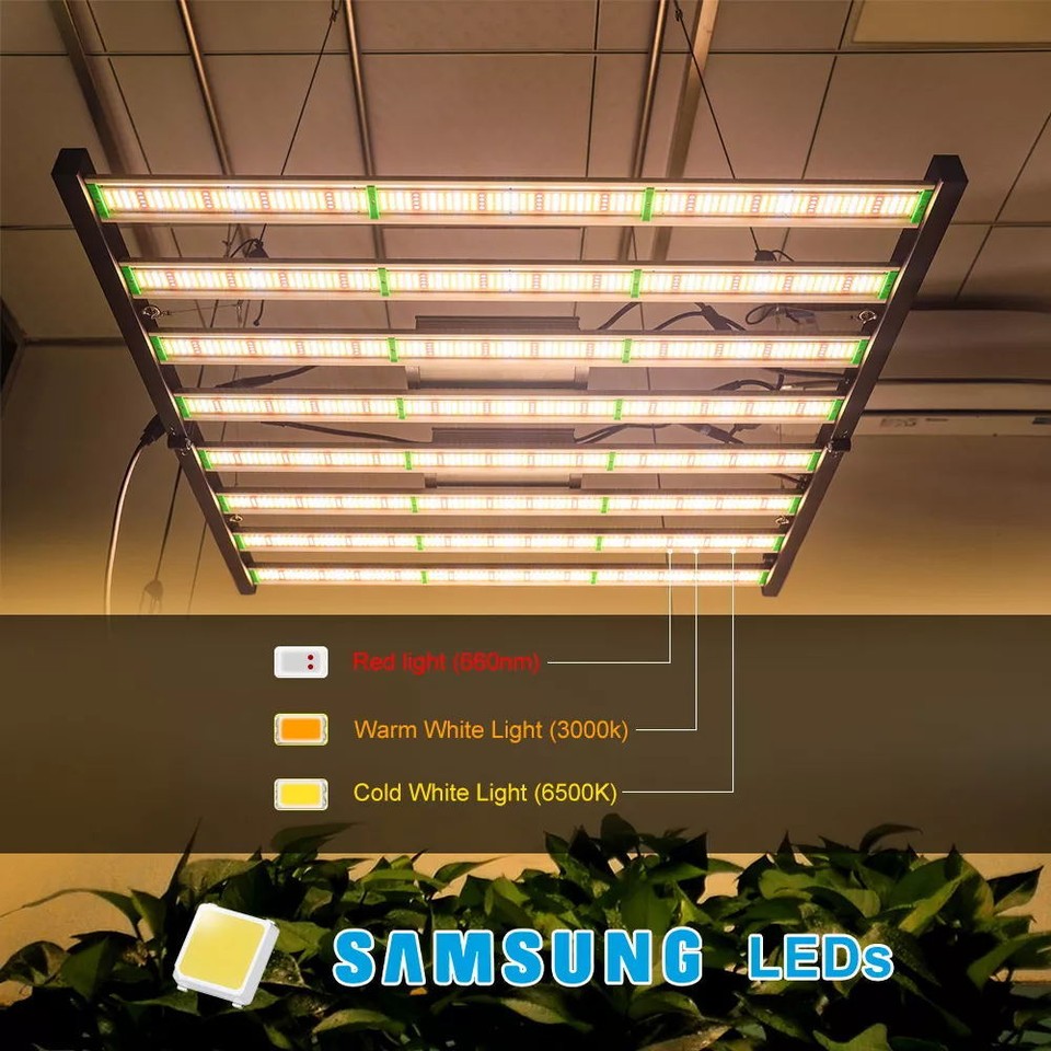1000W Grow Light Full Spectrum LED Indoor Plant Growth 6X6 Coverage ...