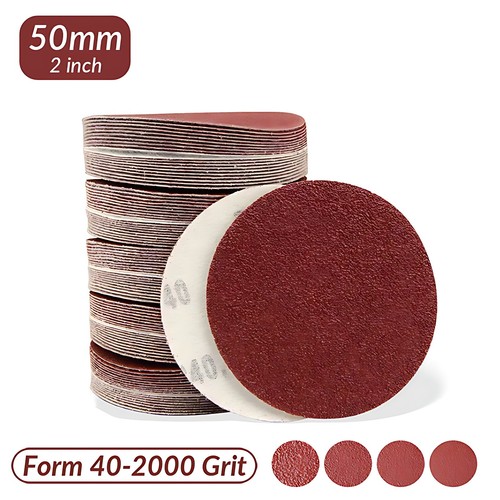 50mm Dry Sanding Discs Pads Sandpaper 2 inch Orbital Hook and Loop Grit ...