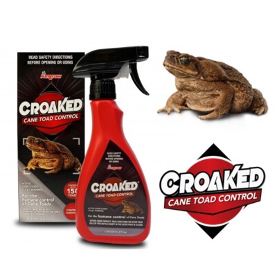 CROAKED Cane Toad Control SPRAY Anaesthetises Canetoads Poison Killer ...