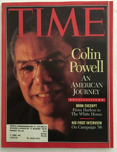 Time Magazine September 18, 1995 Colin Powell An American Journey | eBay