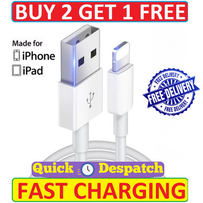 USB iPhone Charger Fast For Apple Long Cable Lead 6 7 8 X XS XR 11 12 ...