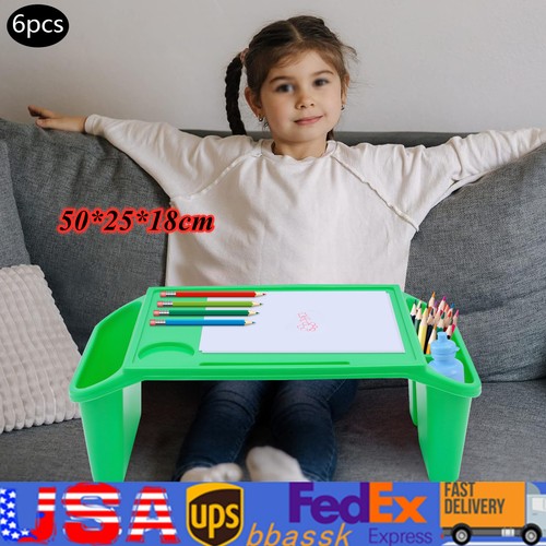 6Pcs Children Kids Lap Desk With Side Pockets Multipurpose Activity ...