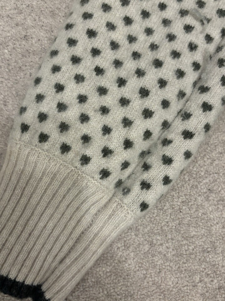 Womens White Stuff Jumper Sz 12 Fair Isle Cream Pink Green Excellent ...