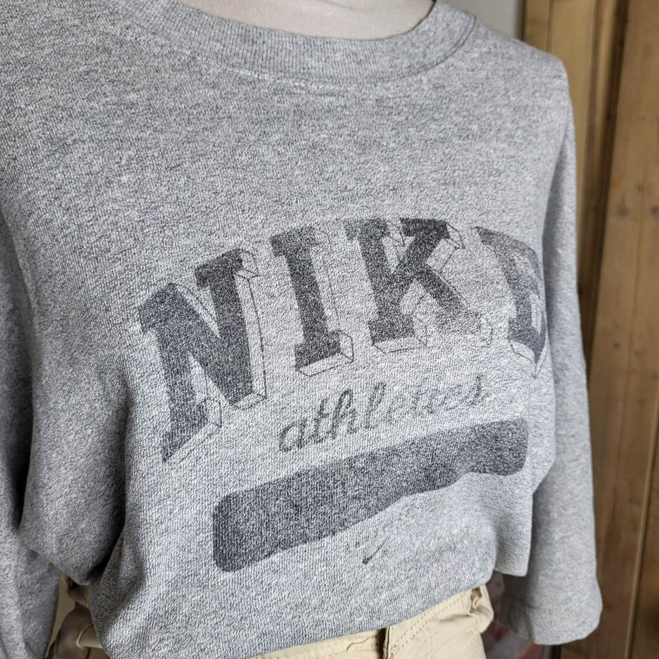 Nike Vintage Grey Tshirt Top Faded Logo Size XXL Unisex Retro Short ...