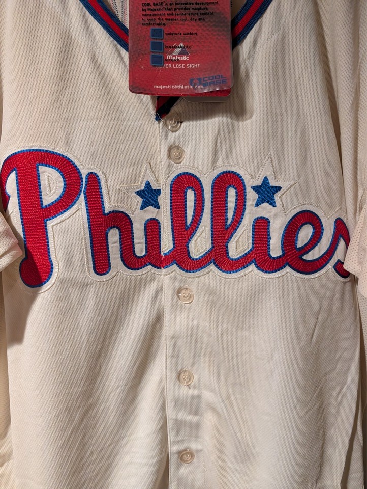 Majestic Cool Base Philadelphia Phillies Domonic Brown #9 Jersey Cream ...