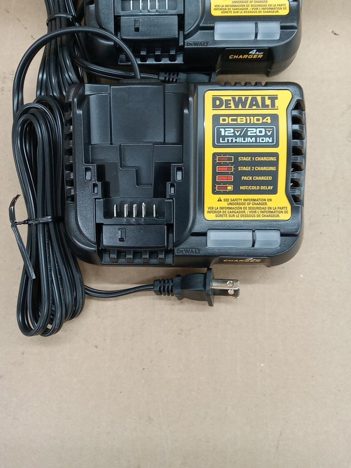 Dewalt DCB1104, 12V/20V Lithium Ion Battery Charger (Lot of 2), New ...