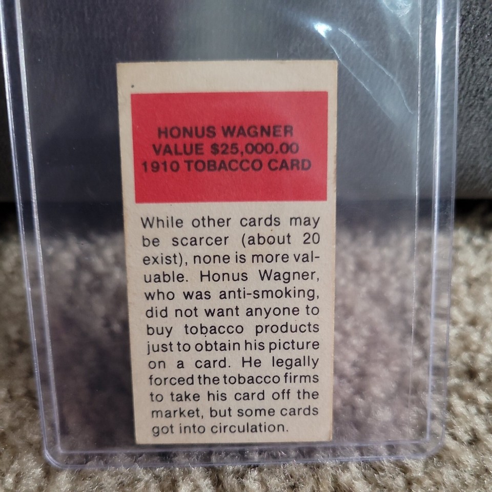 Honus Wagner T-206 Hygrade 1910 Tobacco Card Rookie Card Reprint Value ...