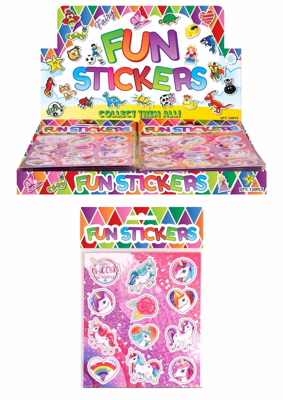Kids Stickers Sticker sheets Assorted Designs Party Bag Fillers ...